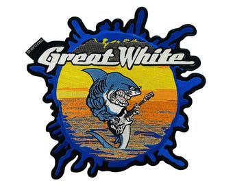 Drop Bomb Shark Face With Teeth Jacket Vest Back Patch - 10 X 4 Inch ...