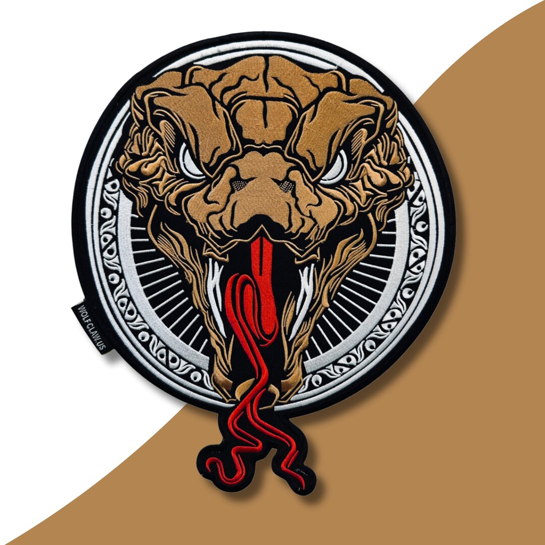 Cobra Snake Embroidery Patch: Biker Vest Iron-on/sew-on Applique (11x13 ...