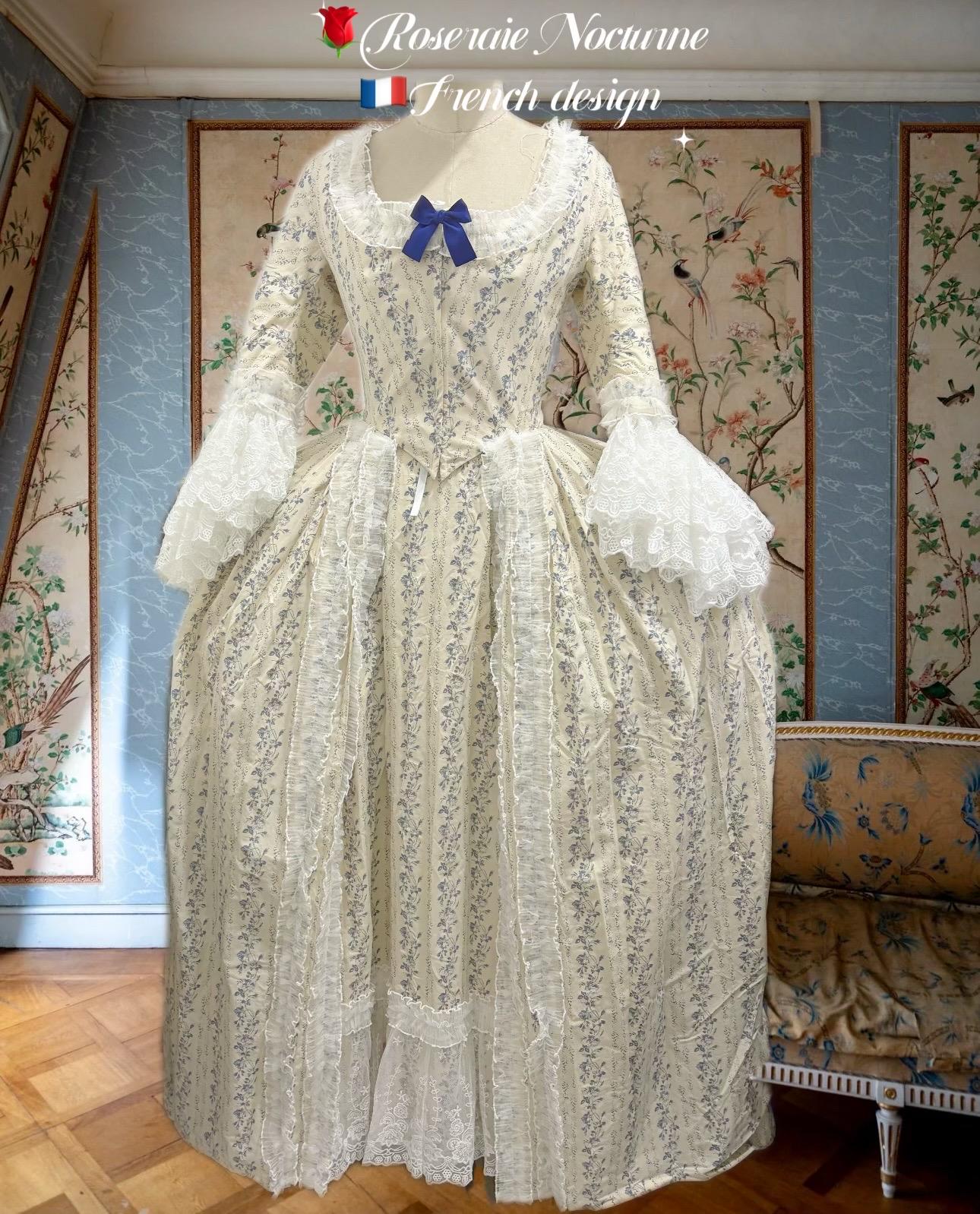 Historical Dress, Rococo Style Dress, 18th Century English Robe, 1780s ...