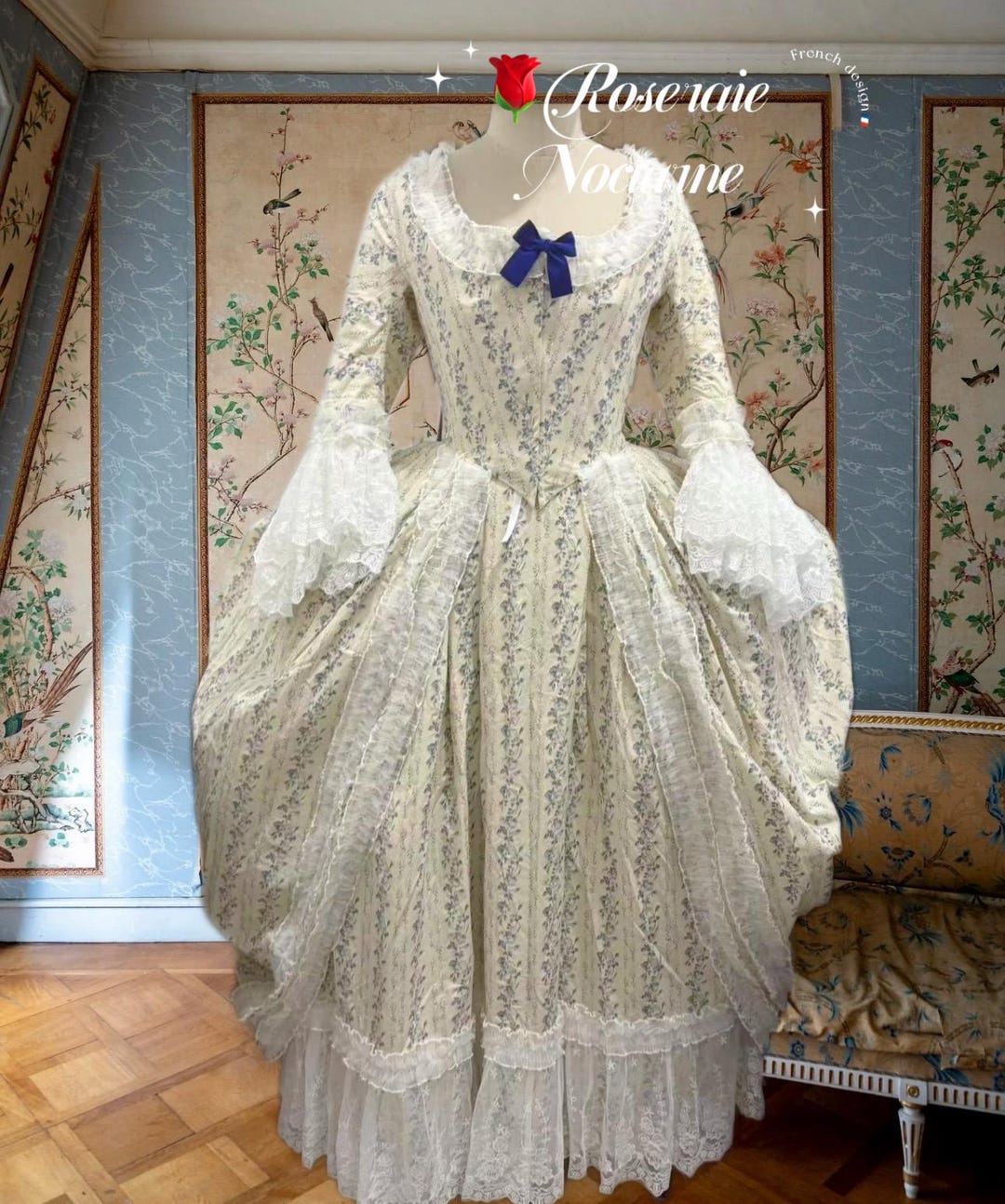Historical Dress, Rococo Style Dress, 18th Century English Robe, 1780s ...