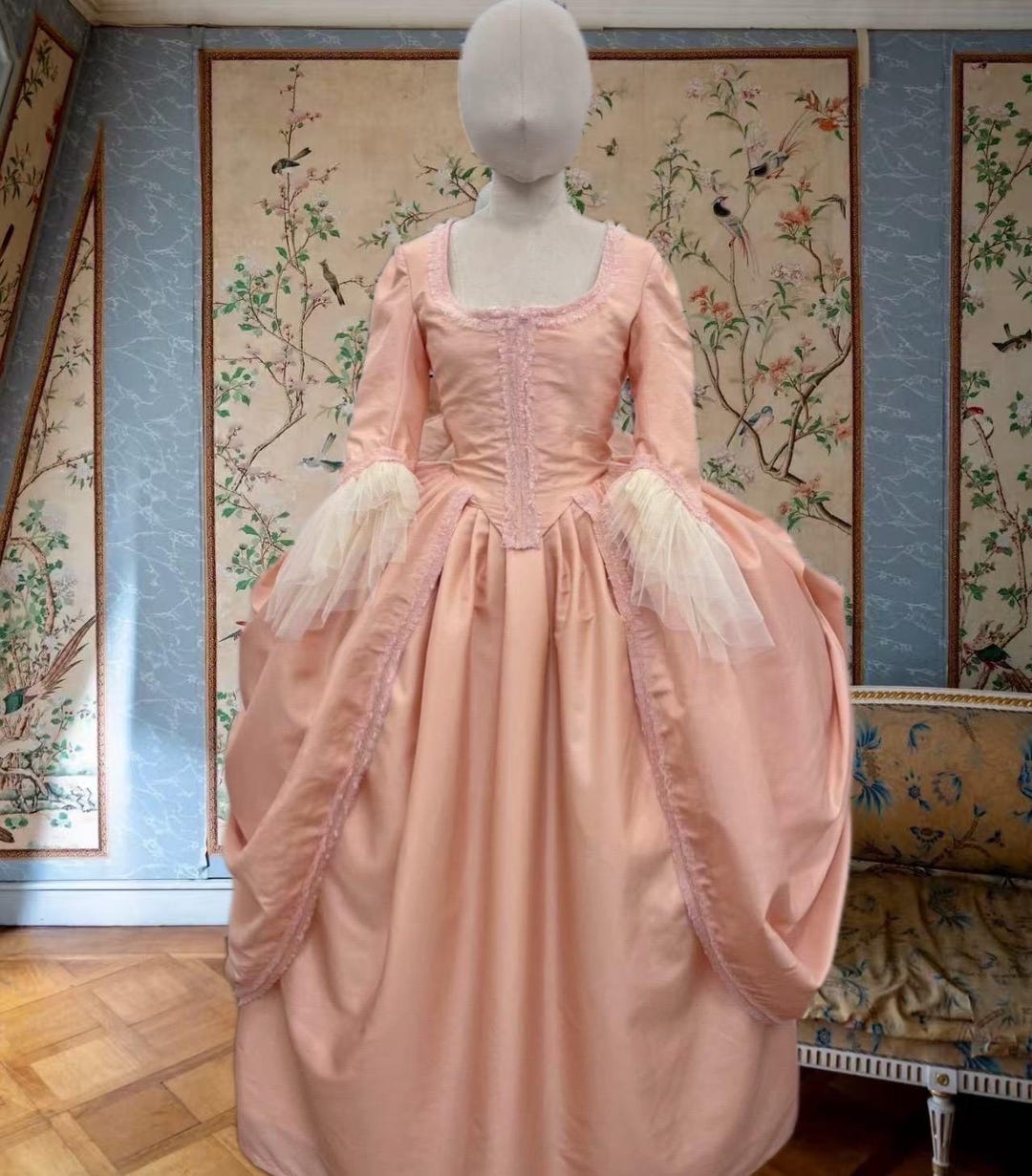 Historical Dress, Rococo Style Dress, 18th Century English Robe, 1780s ...