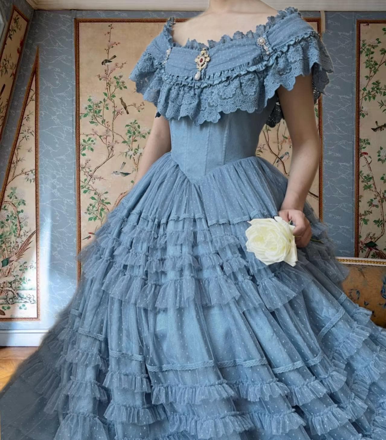 Victorian Historical Ball Gown Reimagined From the 1860s, Blue Dress - Etsy