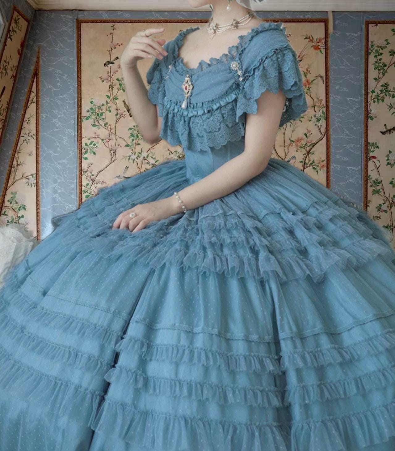 Victorian Historical Ball Gown Reimagined From the 1860s, Blue Dress - Etsy