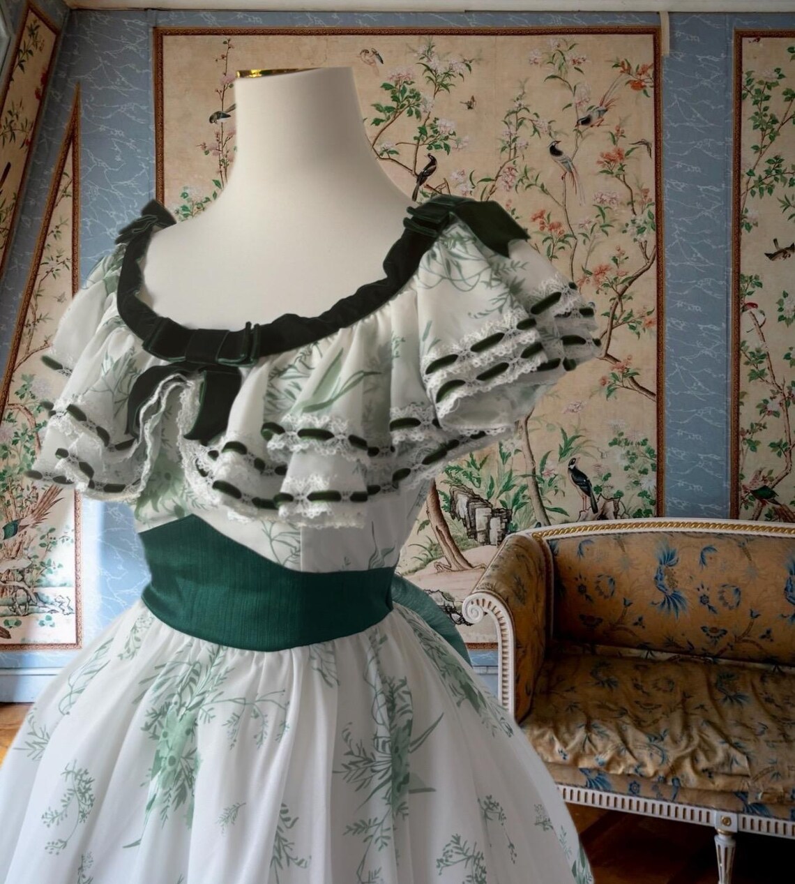 1850s Historical Ball Gown Scarlett O hara Inspired Dress Victorian 1850s-historical-ball-gown-scarlett-o-hara-inspired-dress-victorian
