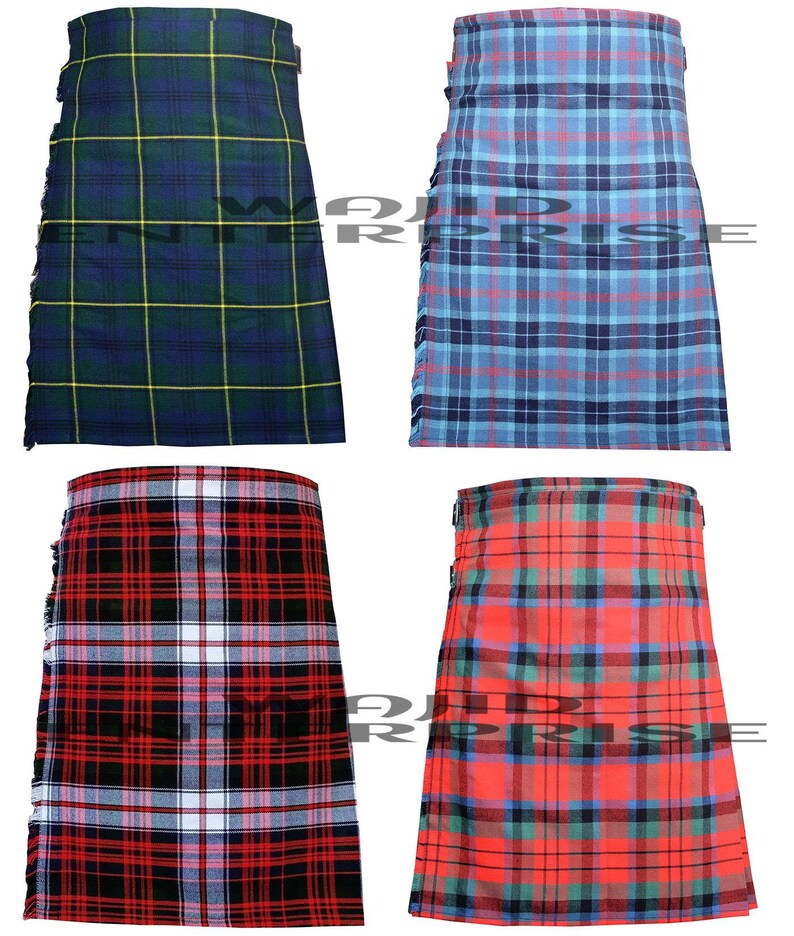 Scottish Handmade Traditional Kilt - Highland Men's 8 Yard Kilt - 16 Oz ...
