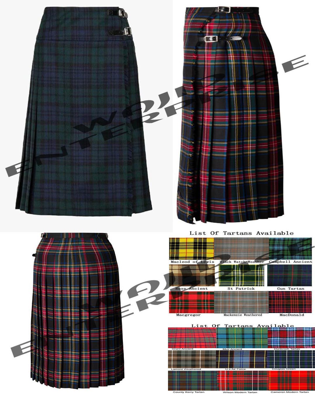 Handmade Tartan Maxi Kilt: Scottish Hostess Skirt, Adjustable Length - Etsy