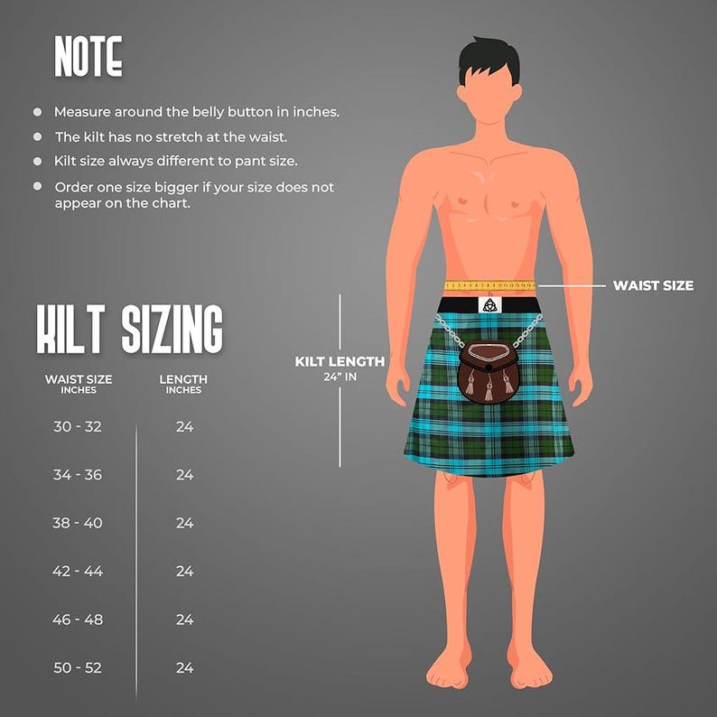 Men's Scottish Handmade Olive Green Cotton Utility Kilt - 100% Cotton Made Kilts Cargo Pockets ...