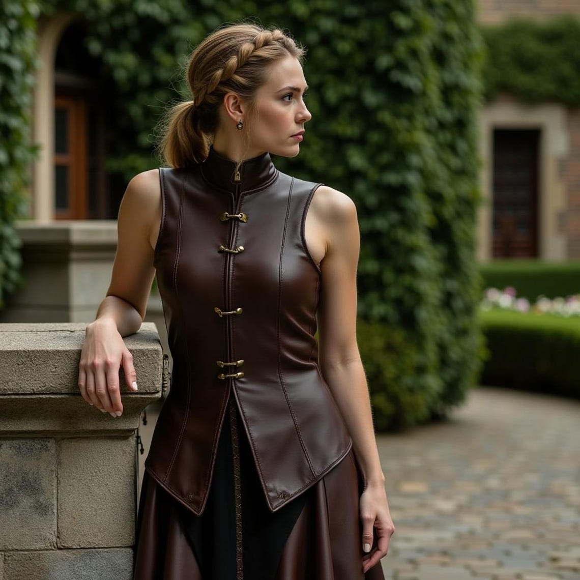 Women Brown Leather Corset | Viking Medieval LARP Costume Bodice ...