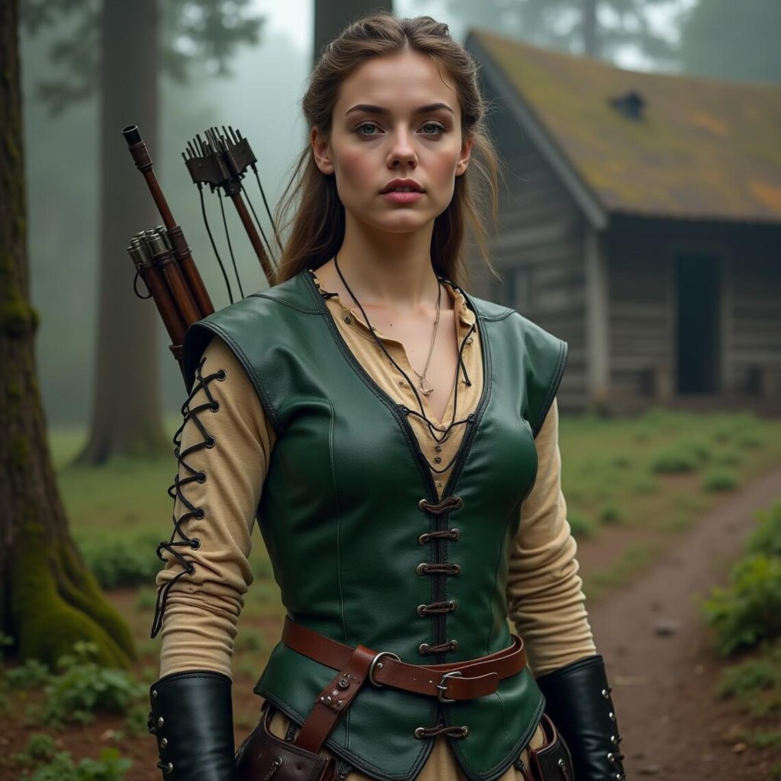 Women's Green Genuine Leather Archer Vest | Medieval Ranger LARP ...