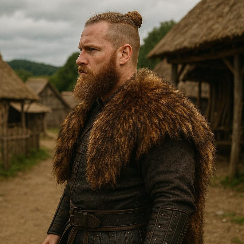 Medieval Nordic Historical Capelet | Unisex LARP Cosplay Warrior Cloak ...