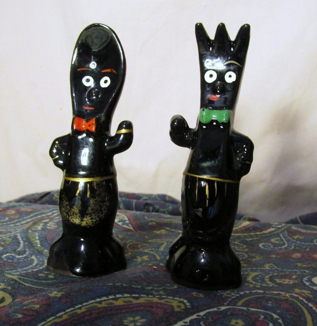 Vintage 50s Enesco Anthropomorphic Spoon Fork Salt Pepper and Shakers ...