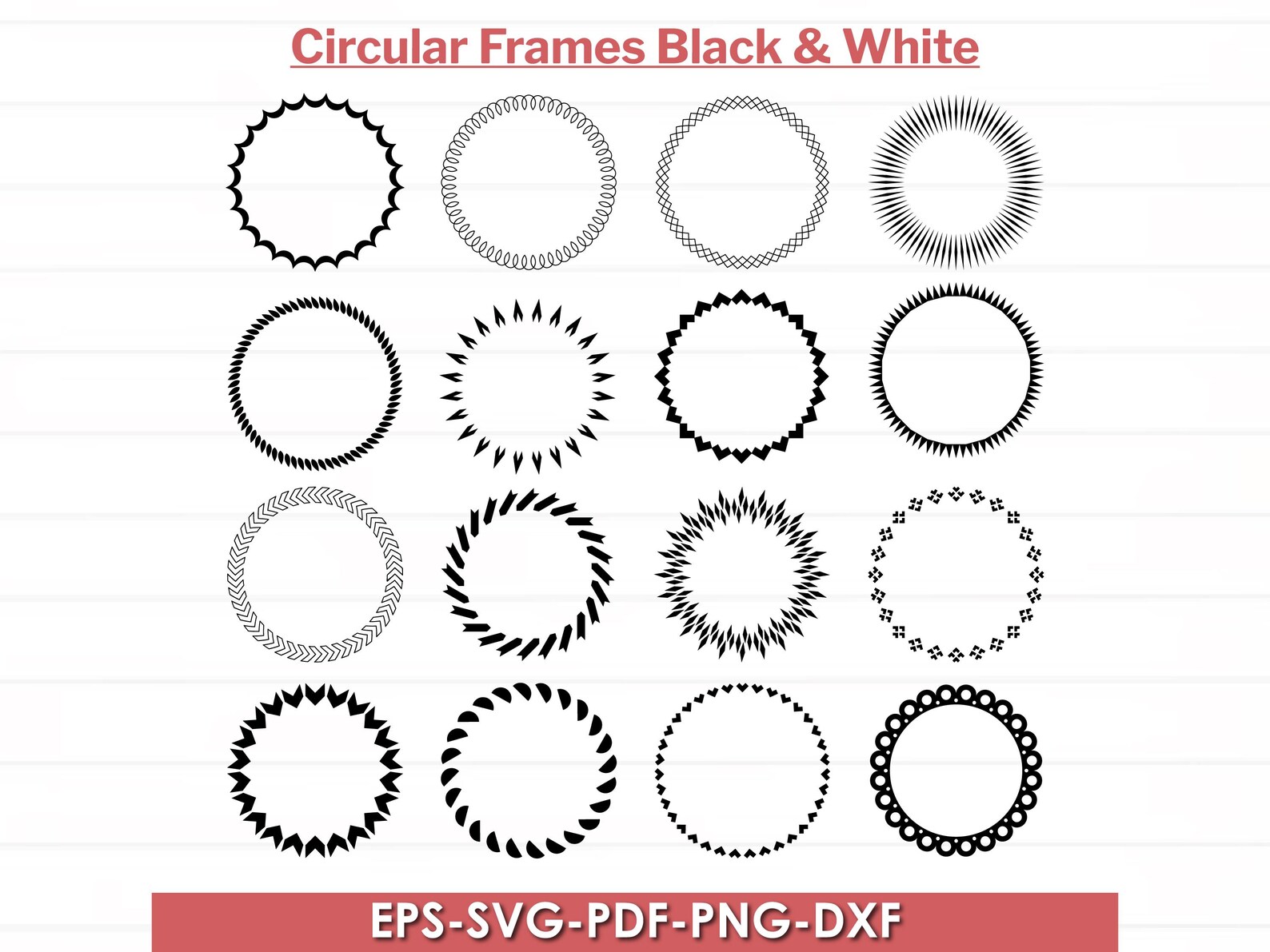 Doodle Circle Frames SVG, Cut Files (digital Download) - Etsy