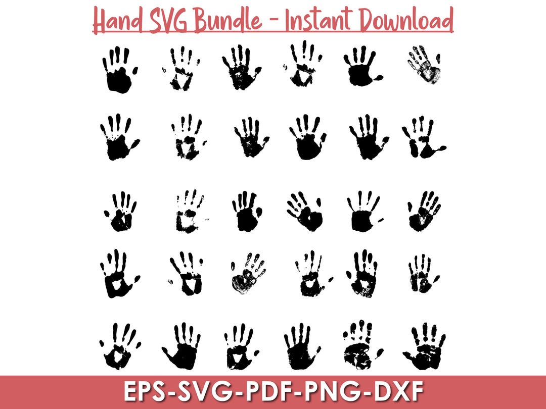Handprint SVG, Hand Cut File, Handprint Cricut, Handprint Silhouette ...