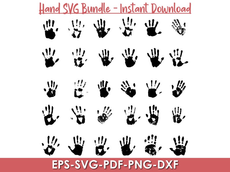 Handprint SVG, Hand Cut File, Handprint Cricut, Handprint Silhouette ...