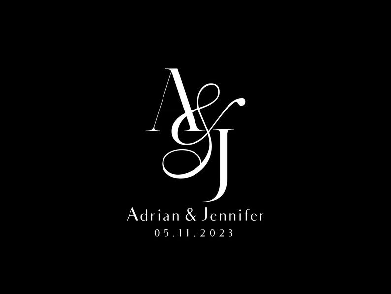 Custom Couple Monogram Wedding, Wedding Initial Logo Personalized ...