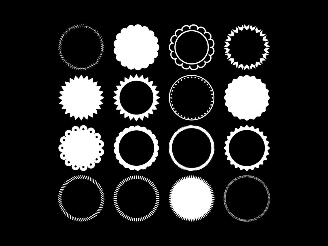 Doodle Circle Frame SVG, Round Cut Files (digital Download) - Etsy