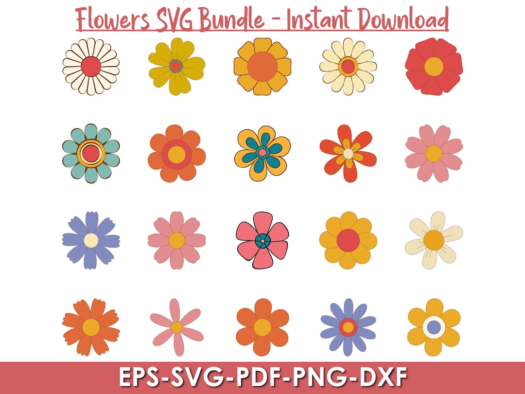 Floral SVG Bundle, Daisy Cut Files (digital Download) - Etsy