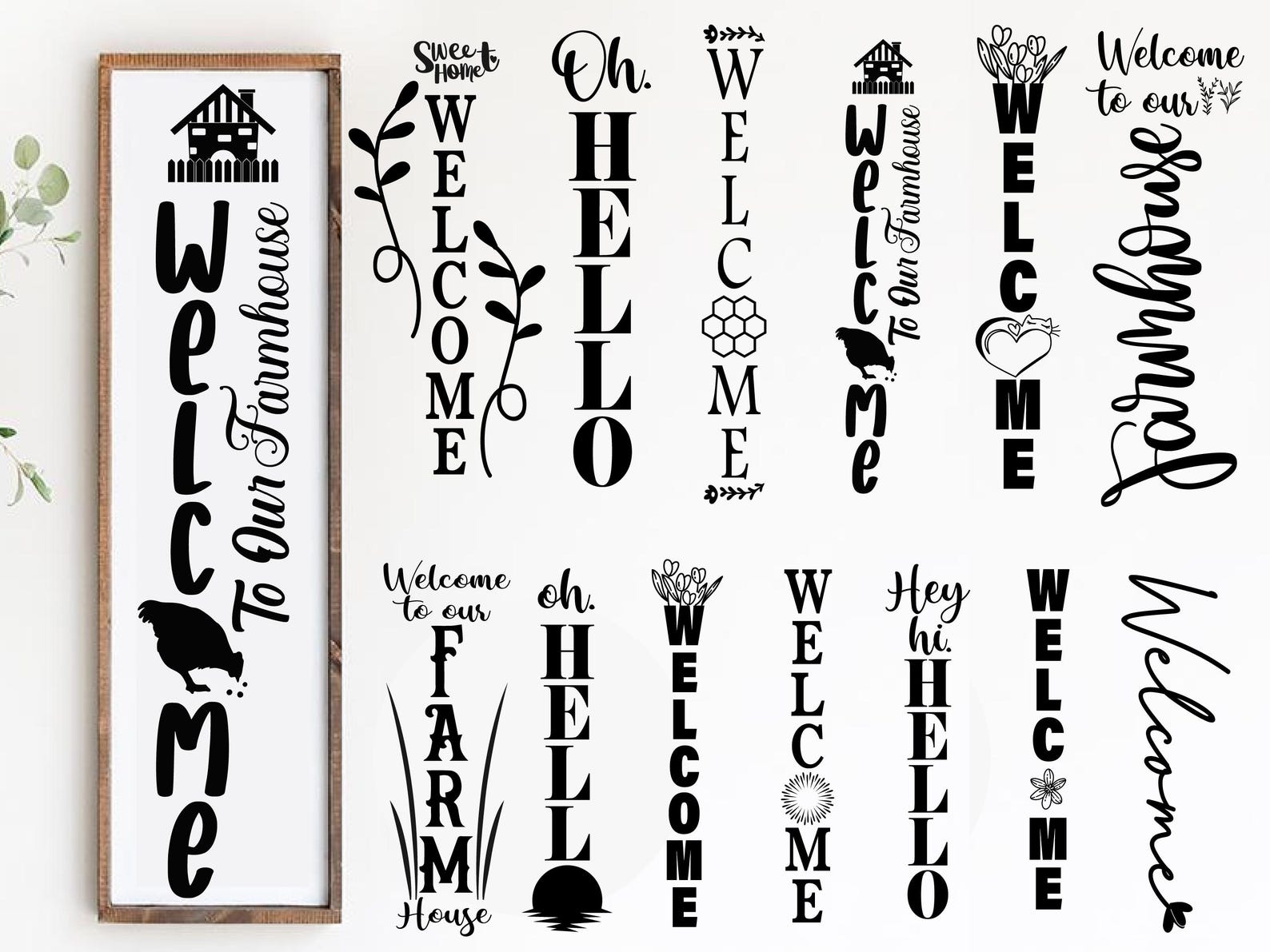 Farmhouse Welcome Porch Sign SVG Bundle (digital Download) - Etsy