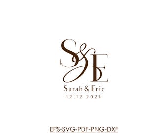 Custom Couple Monogram Wedding, Wedding Initial Logo Personalized ...