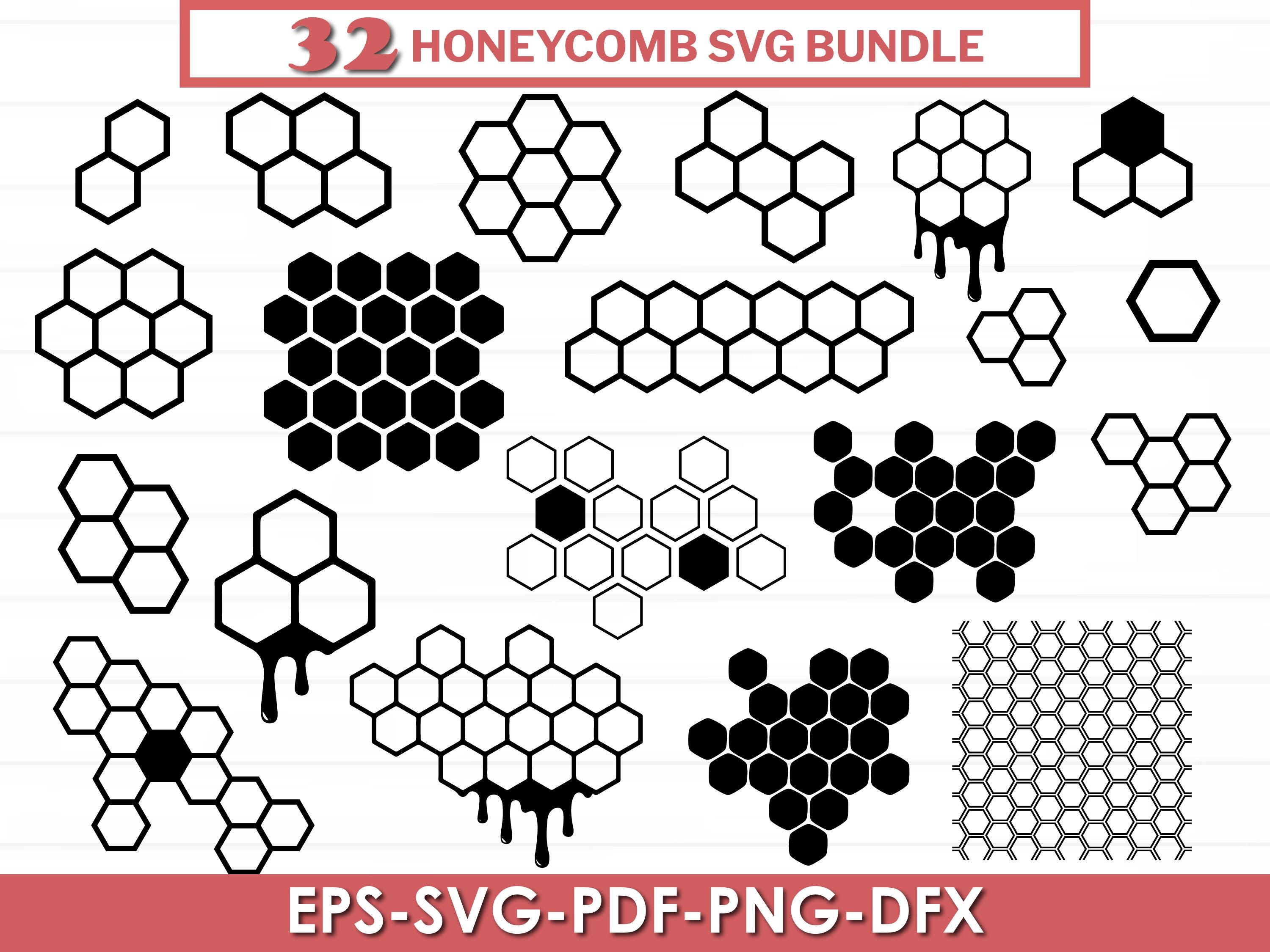 Honeycomb Pattern Svg Bundle, Honeycomb Pattern Clipart, Hexagon ...