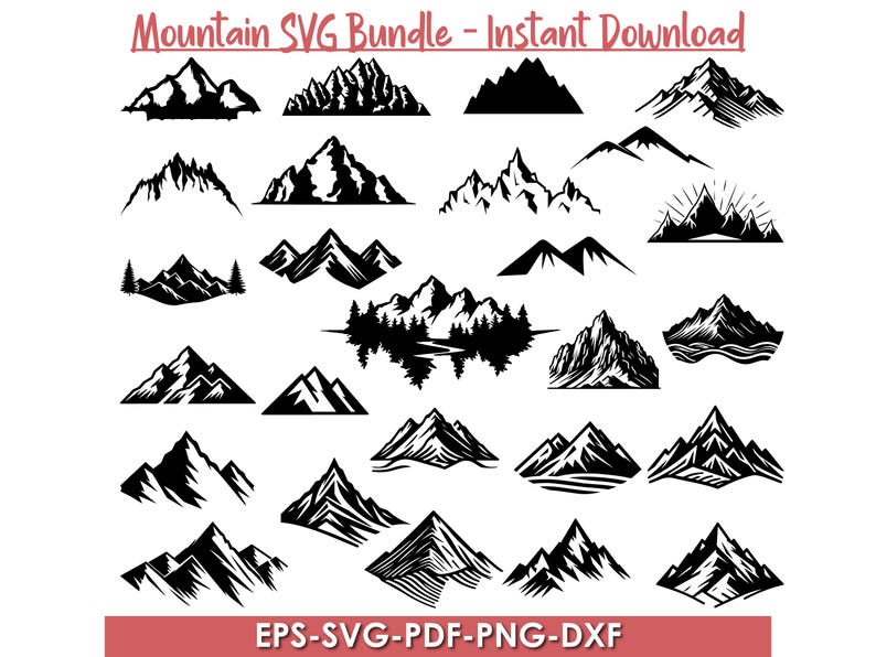 Mountain Svg Bundle, Mountain Svg, Mountains Svg, MOUNTAIN Clipart ...