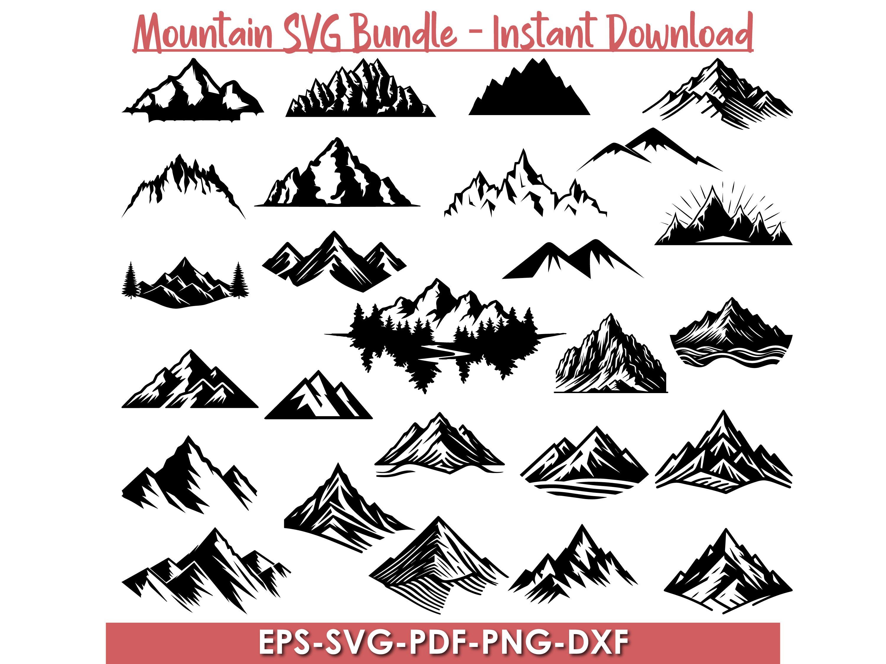 Mountain SVG Bundle, Vector Cut Files (digital Download) - Etsy
