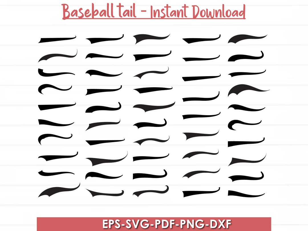 Baseball Tail SVG, Text Tail Font Swashes (digital Download) - Etsy