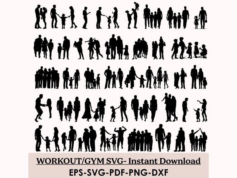Family Silhouette SVG Bundle, Clipart Cut Files (digital Download) - Etsy