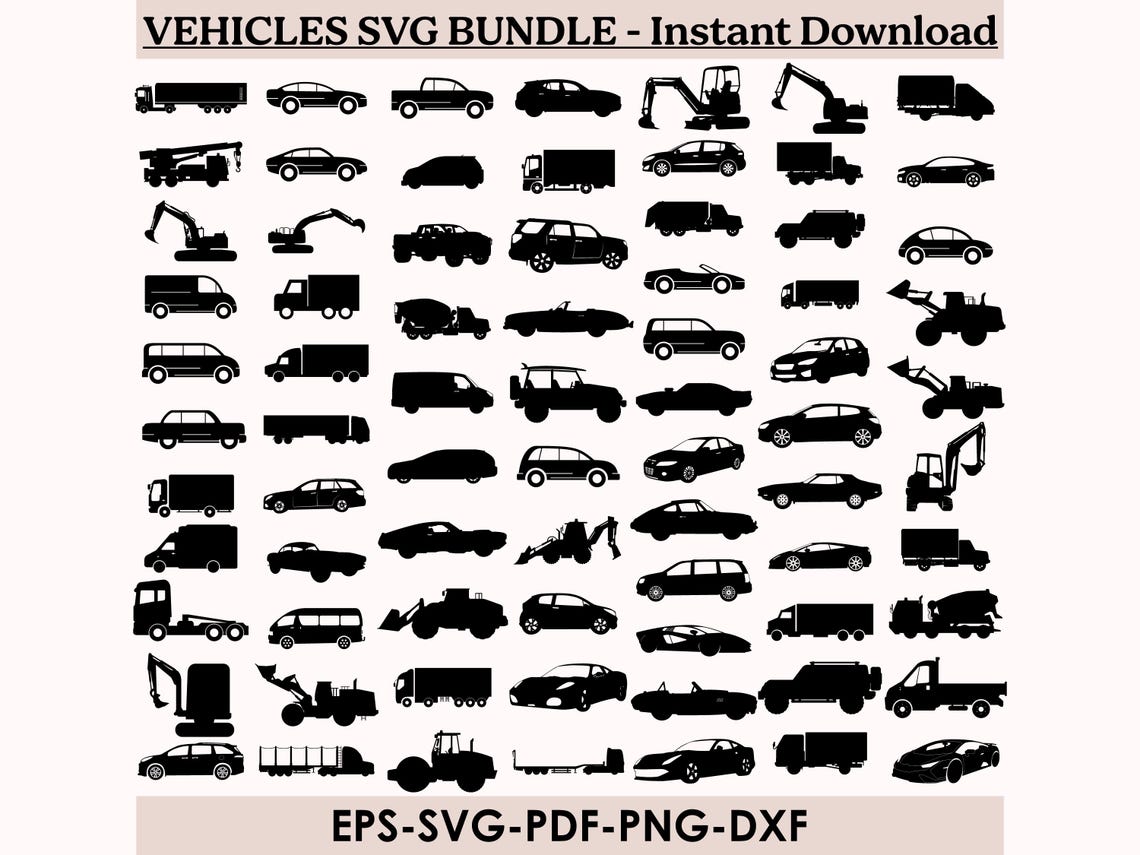 Vehicle SVG Bundle, Transportation Clipart (digital Download) - Etsy