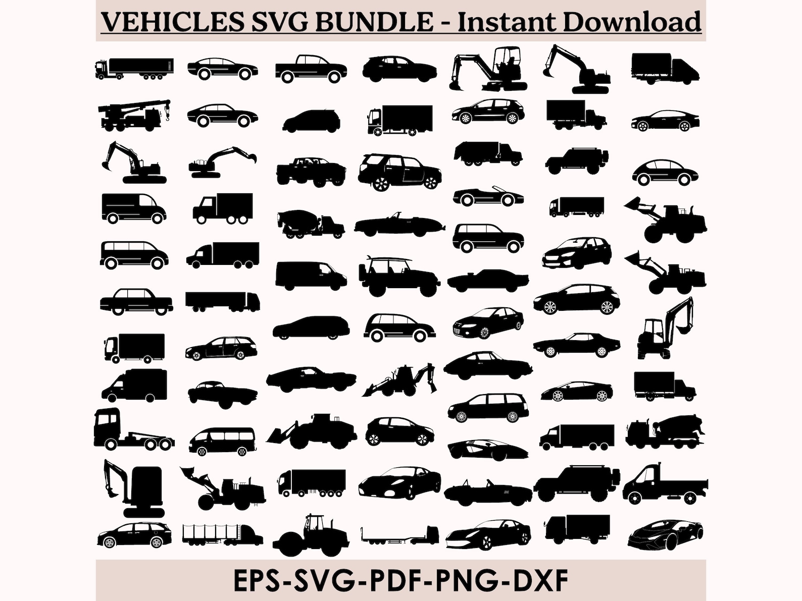Vehicle SVG Bundle, Transportation Clipart (digital Download) - Etsy