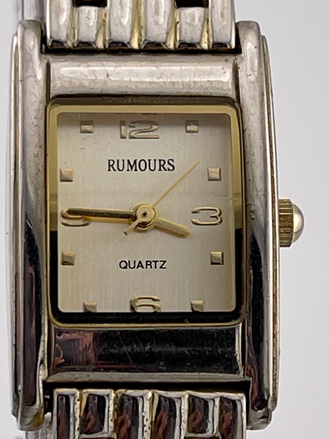 Rumours Rectangular Gold Tone Quartz Watch Champagne Dial C.1990s Ref ...