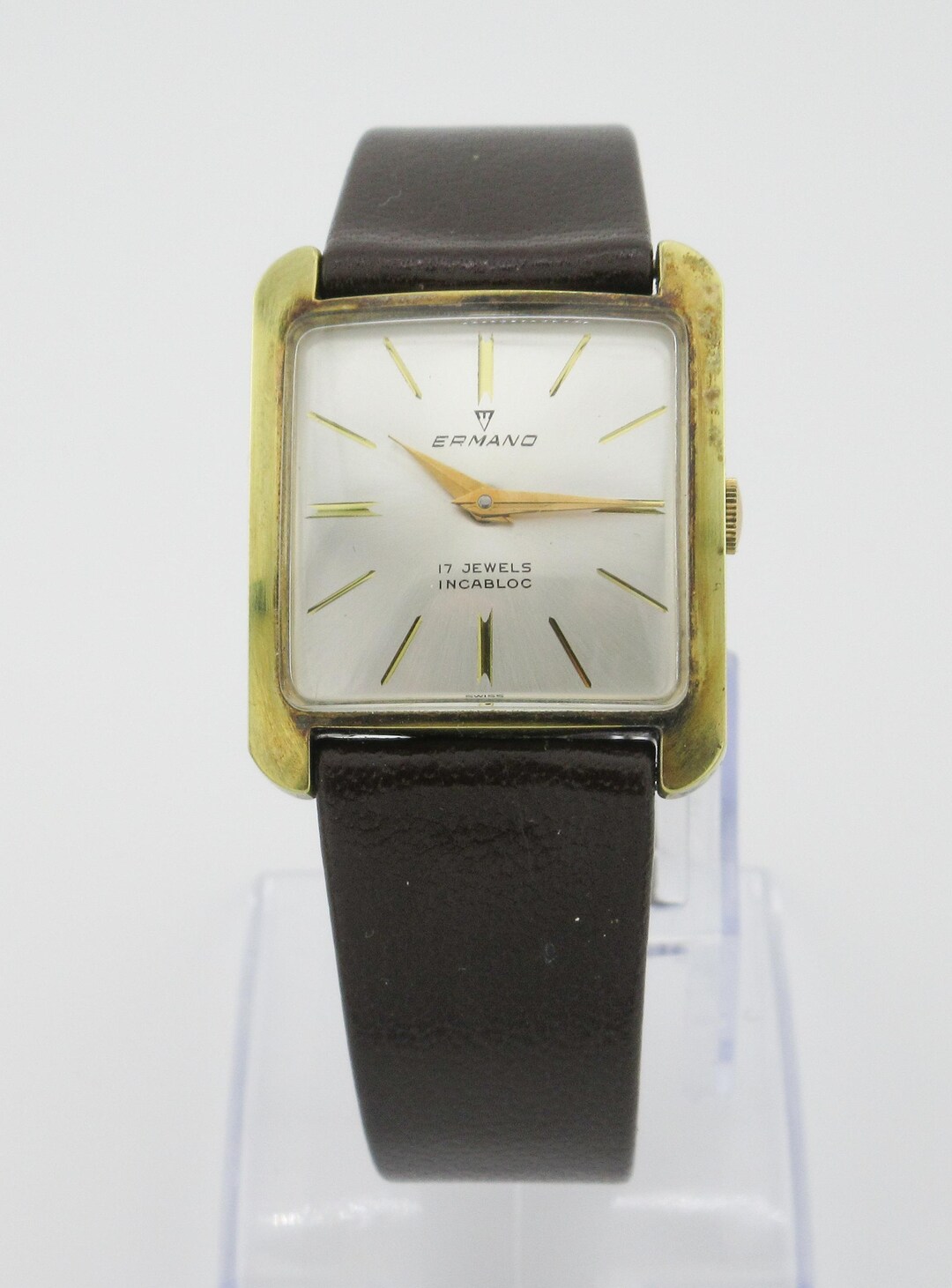Ermano Vintage Men's Watch Mechanical - Wind up Watch - Swiss Made ...