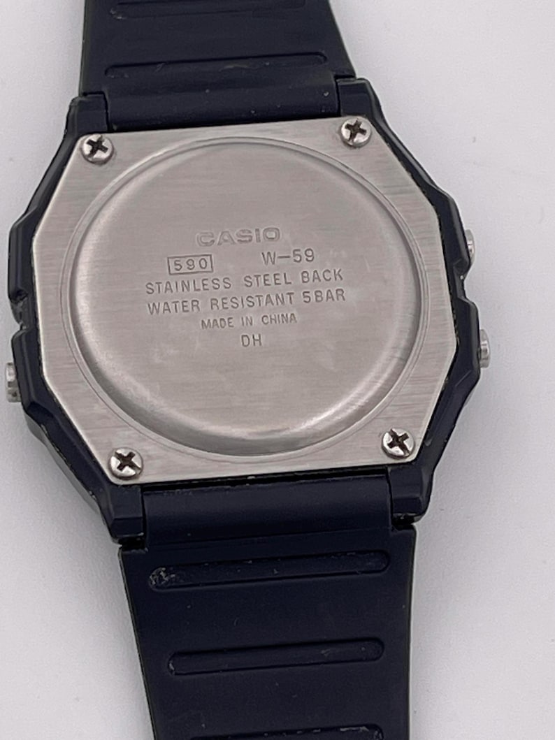 Casio W-59 Digital Vintage Watch – Classic Black Resin Band, 50M Water ...