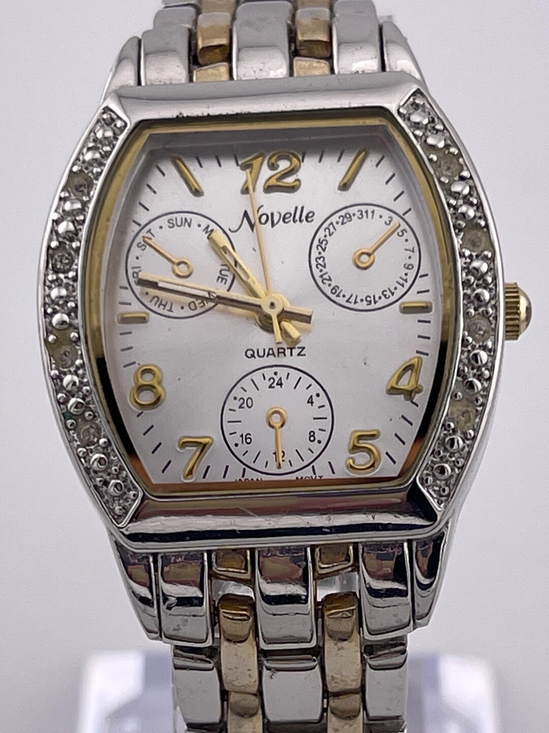 Novelle Two Tone Tonneau Quartz Watch C. 2005 – Crystal Bezel Dress ...