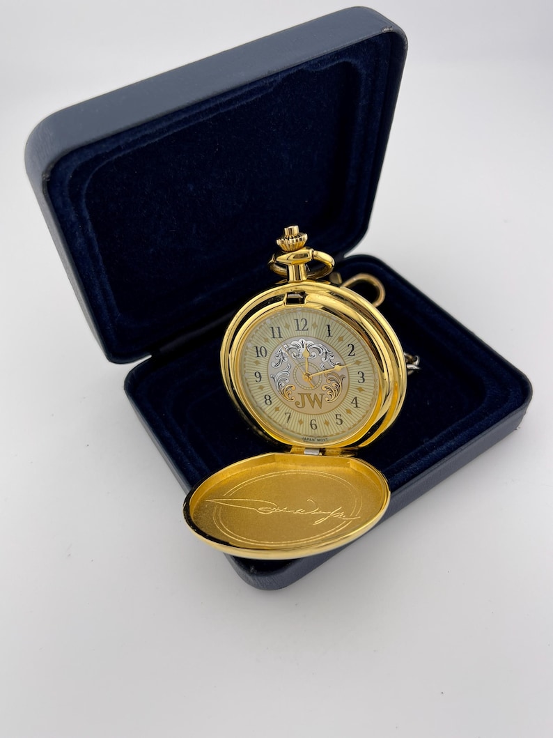 Franklin Mint John Wayne Pocket Watch C.1990s Gold Tone Quartz ...