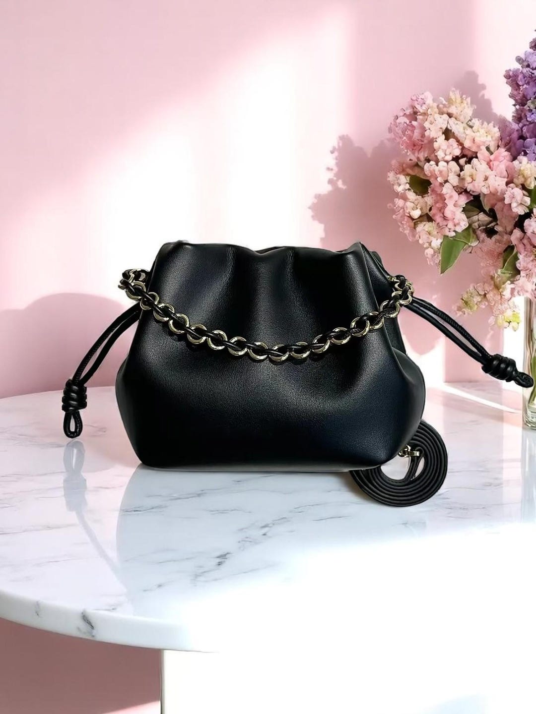 Luxury Cowhide Leather Bucket Bag: Soft Cloud Shoulder Crossbody - Etsy
