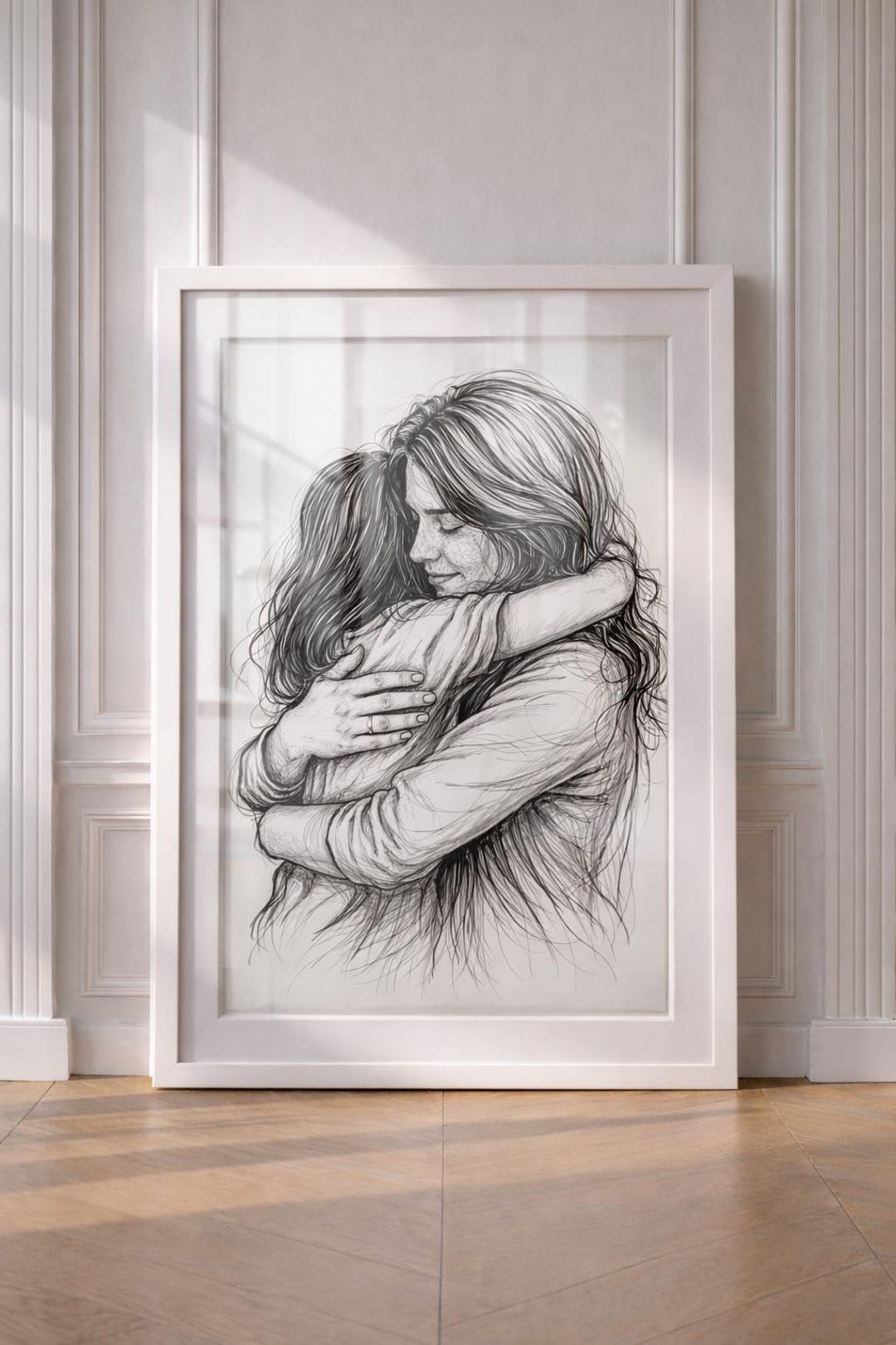Always Here | Mother and Daughter Hug Illustration | Minimal Family ...