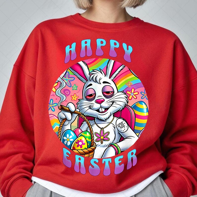 Happy 420 Easter Day Bunny Smoking Weed Marijuana Funny 420 Digital PNG ...