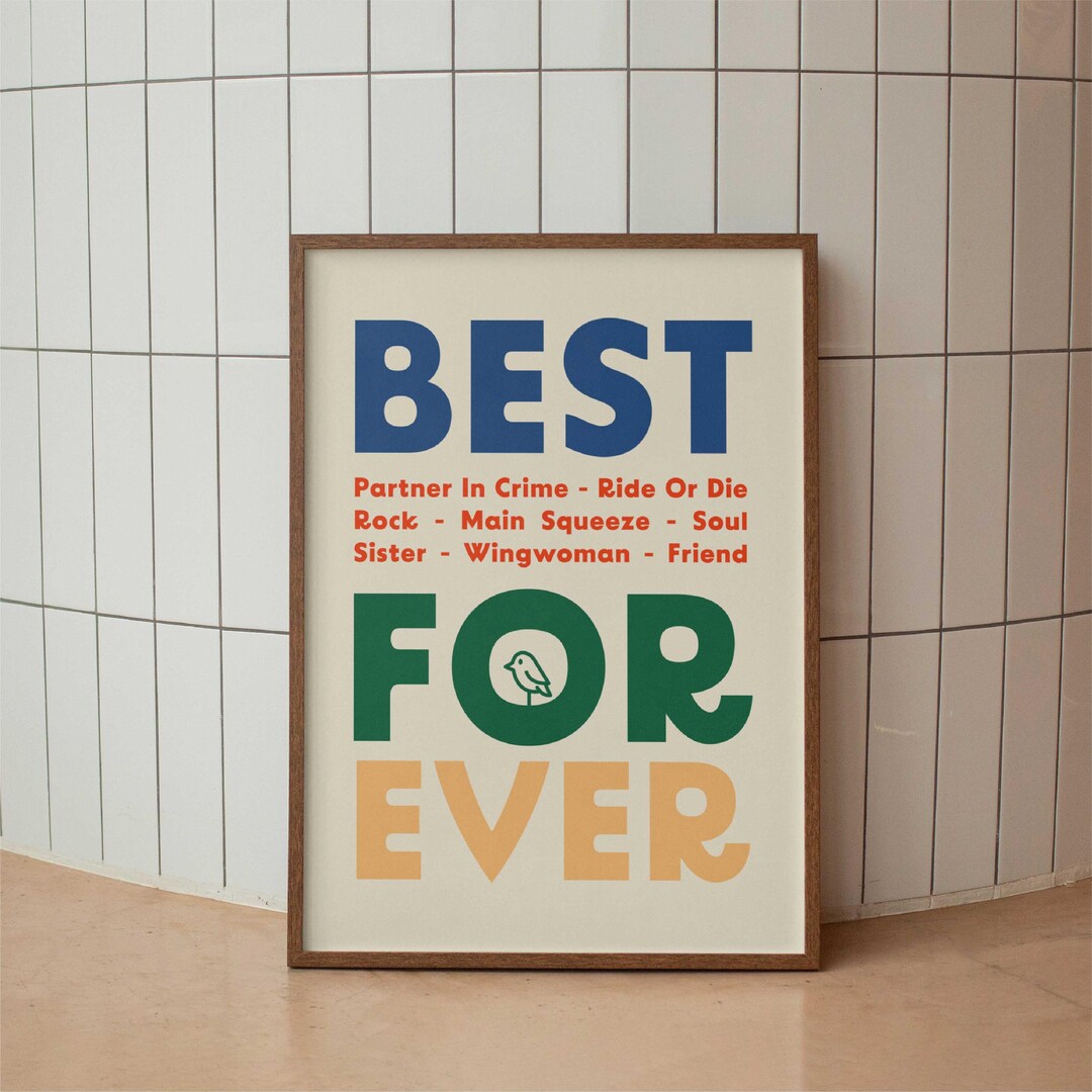 Physical Poster - Best Friend Forever Poster - Heartfelt Art Print for ...