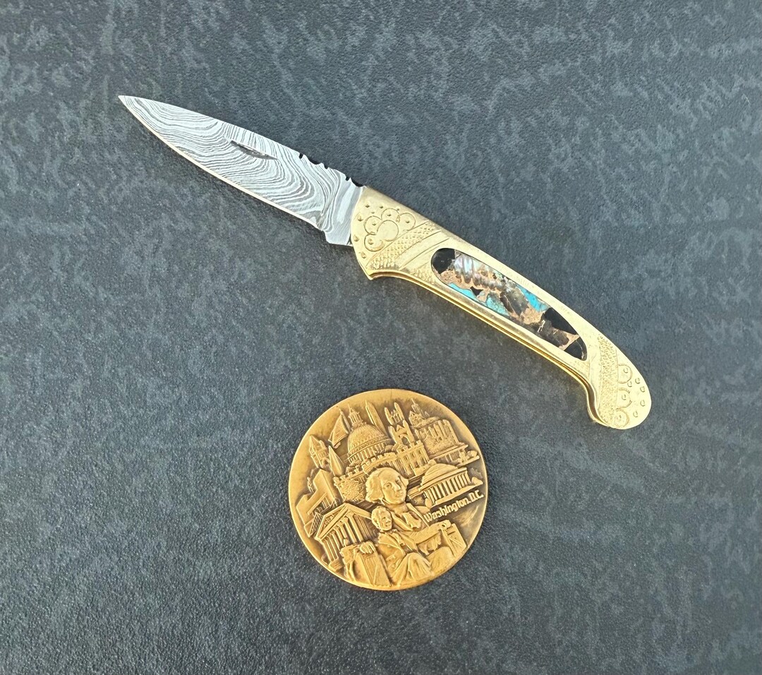 York Vivant Custom Handmade Damascus Steel Folding Blade Knife ...