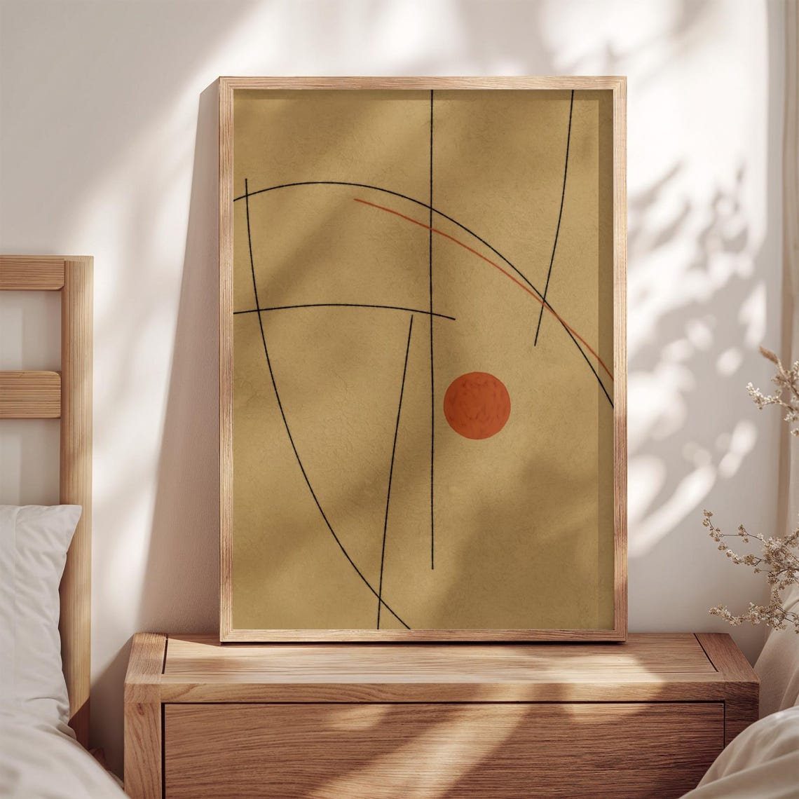 Mustard Yellow Minimalist Abstract Print, Yellow Ochre Digital Download ...