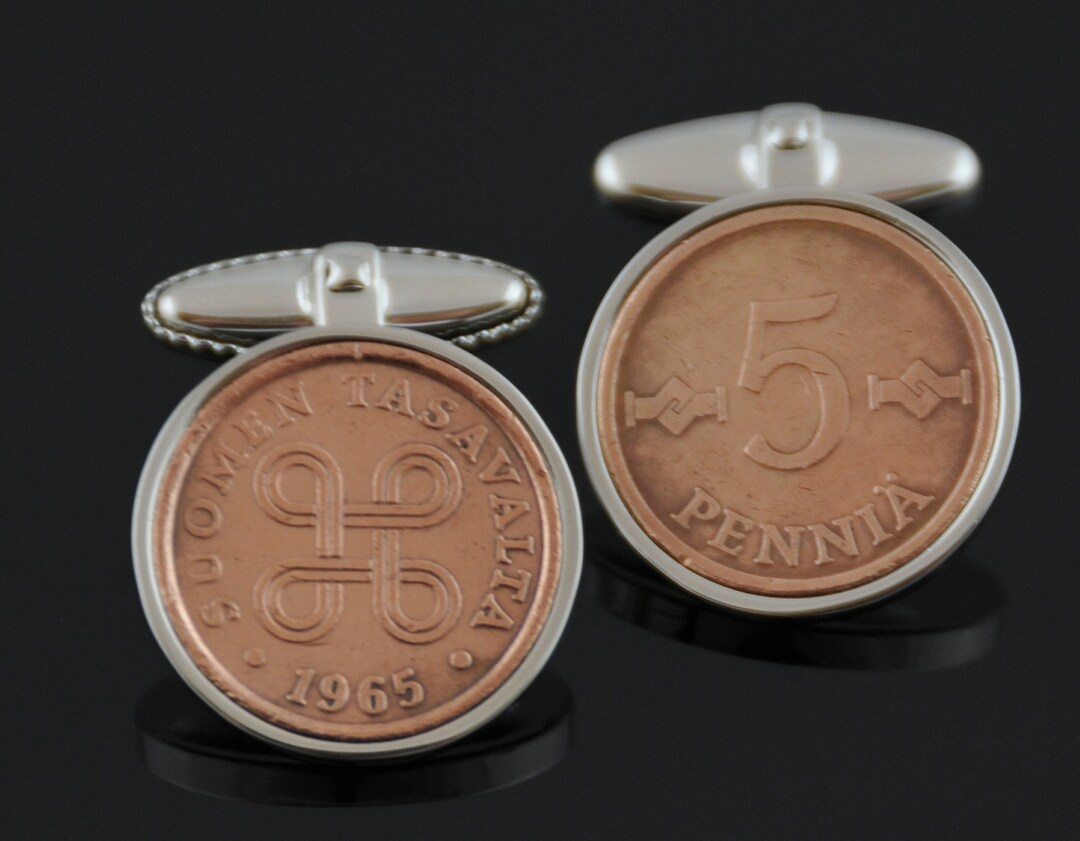 Rare Finland -retro -copper - Handmade Finnish Coin Cufflinks - Genuine ...