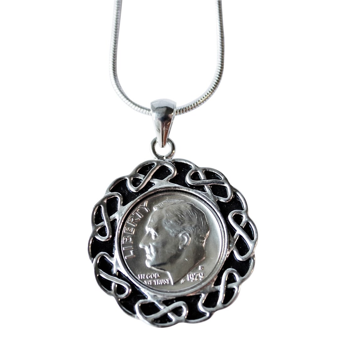 1979 US Dime Coin Pendant - Vintage American Dime Necklace - Numismatic ...