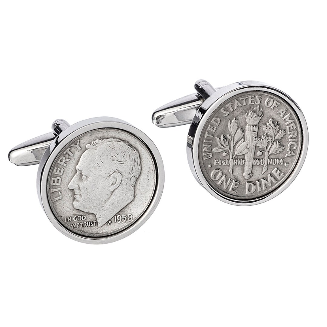 1958 Birthday for Men - 1958 Handmade Birthday Cufflinks- Genuine 1958 ...
