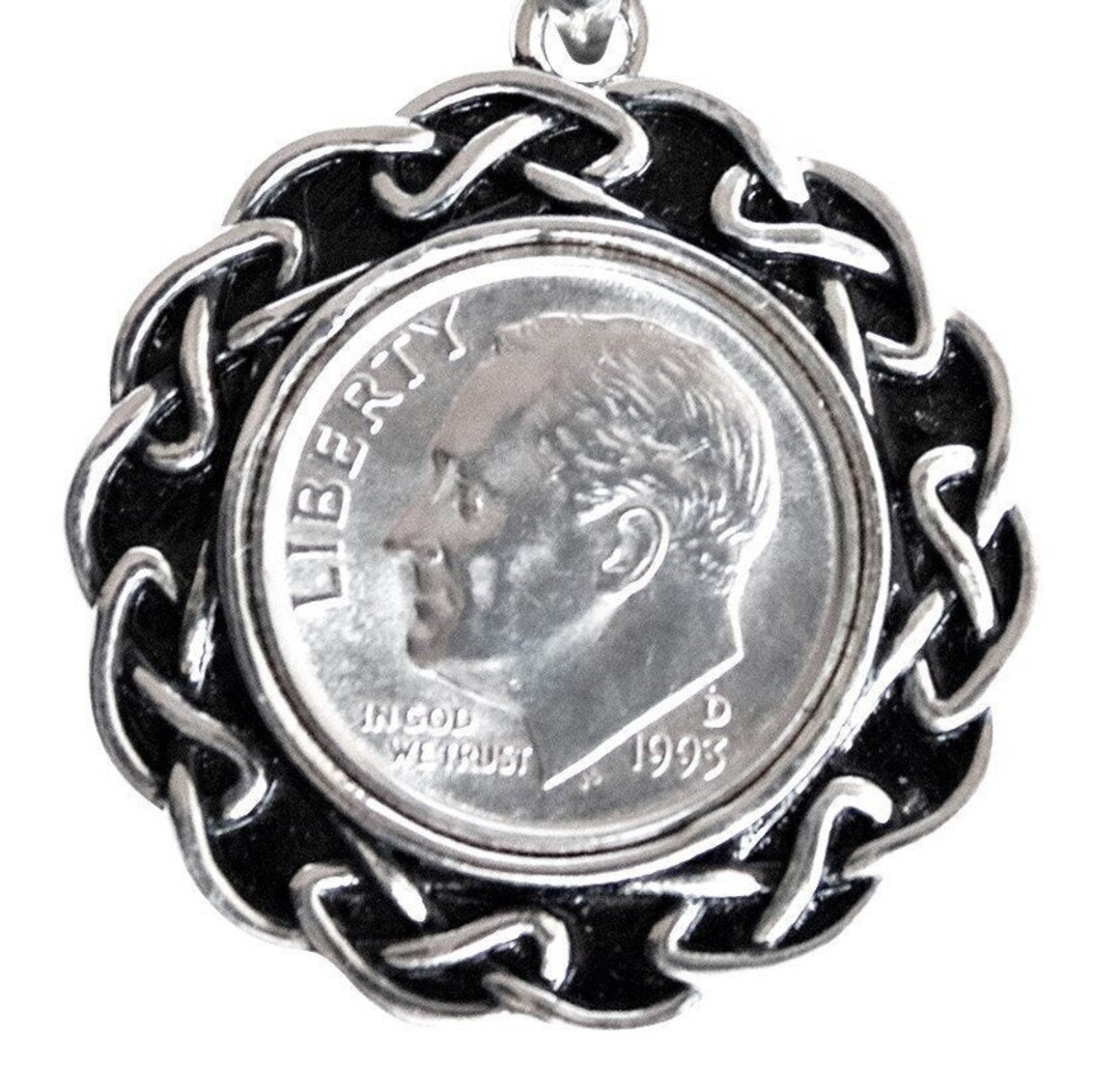 1993 Roosevelt Dime Pendant: Lucky Coin Necklace - Etsy