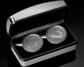Irish Coin Cufflinks, Genuine Irish 3d Threepence Coin Cufflink With ...