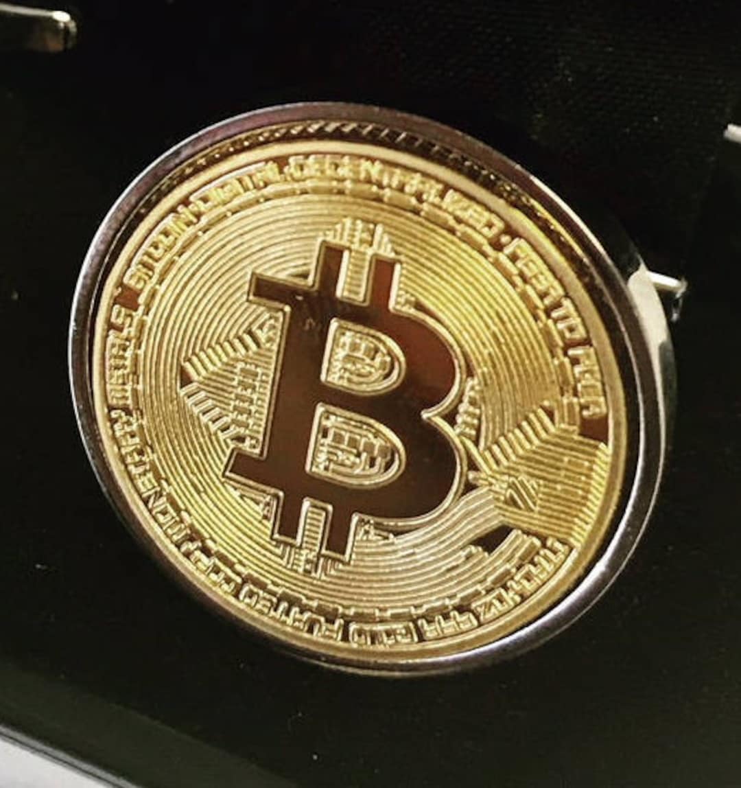 Gold Plated Bitcoin Cufflinks - Digital Cryptocurrency - Blockchain ...