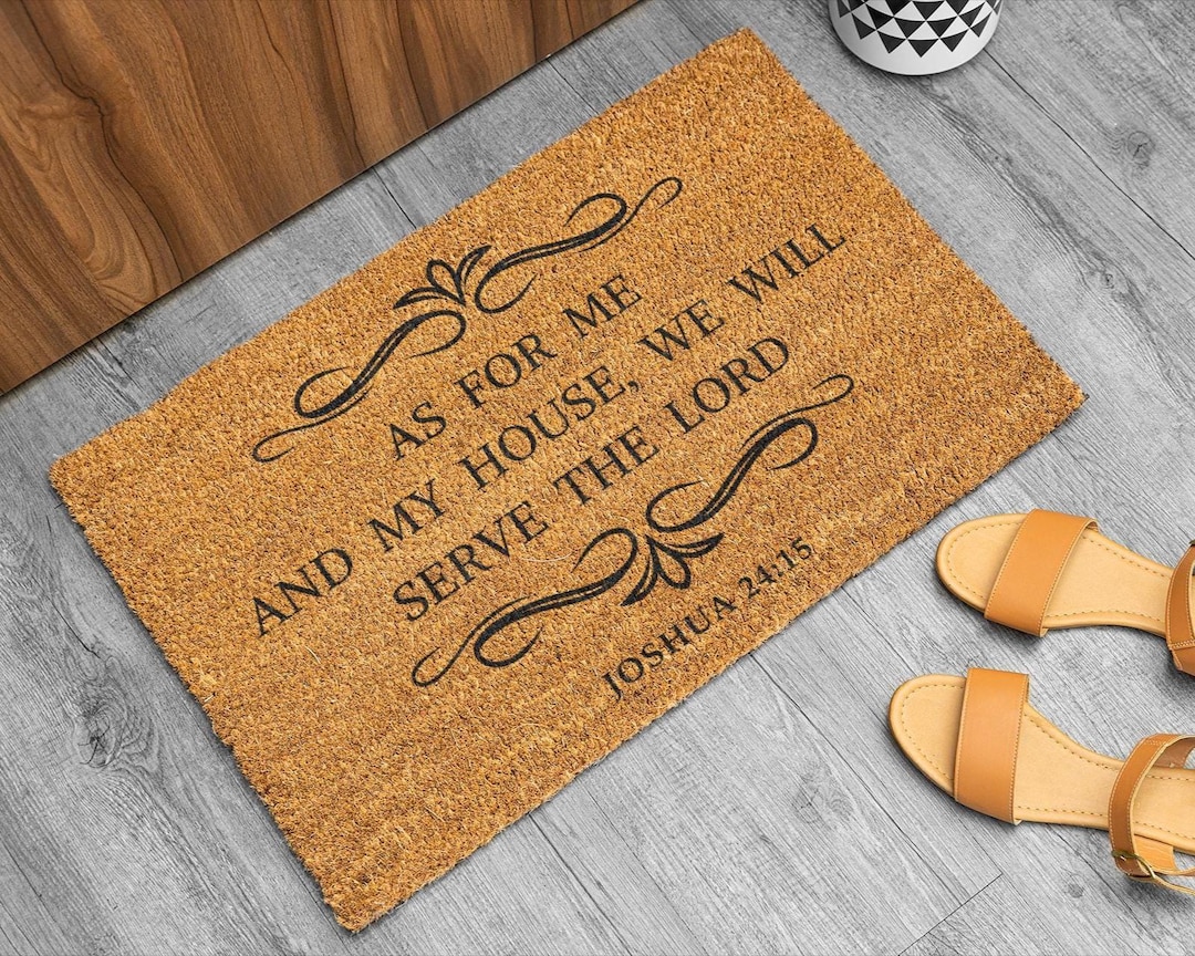 Bible Verse Doormat Gift for Christian Doormat Joshua 25:14 Coir Door ...