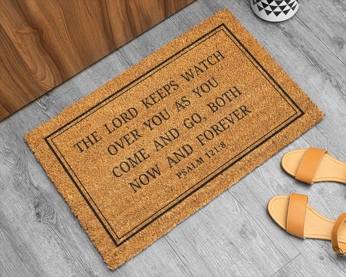 Bible Verse Doormat Gift for Christian Doormat Psalm 121:8 Coir Door ...