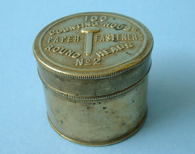Vintage Brass Paper Fastener Container - Etsy